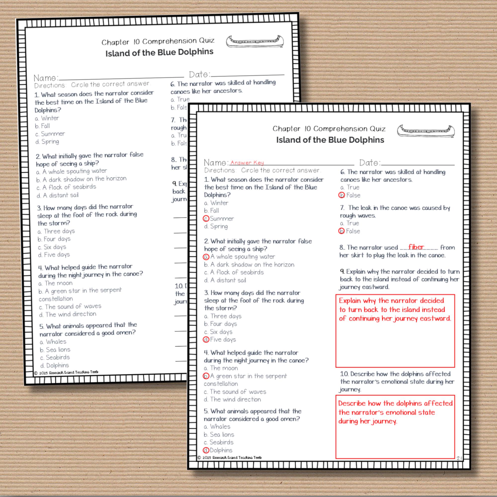 Island of the Blue Dolphins Chapter Quizzes | Reading Comprehension ...