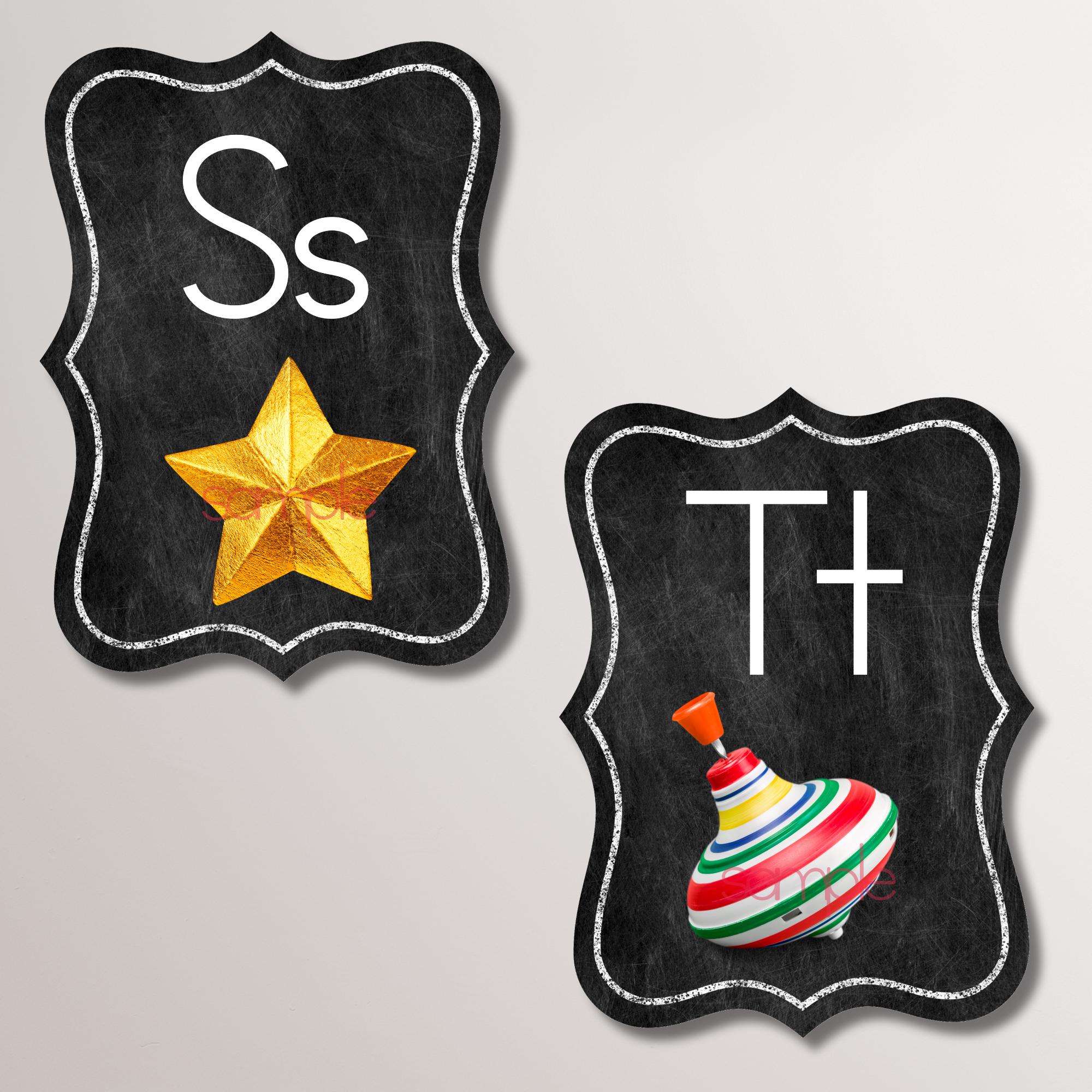 Chalkboard Alphabet Posters A-Z: Classroom Decor for Preschool ...