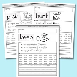 Grade 3 Dolch Sight Words: Fluency & Comprehension Worksheets for ...