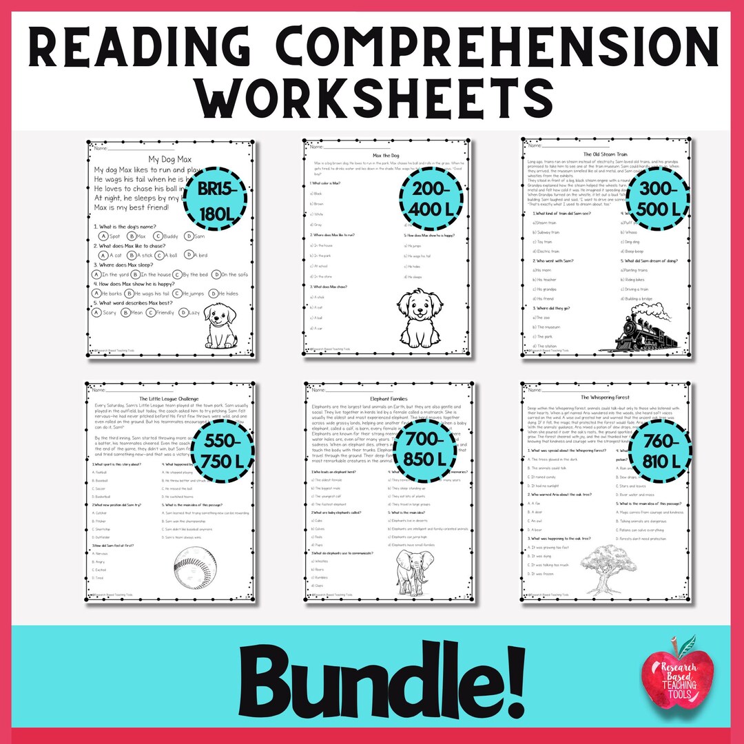 K-5 Reading Comprehension Bundle | Literacy Practice Worksheets ...