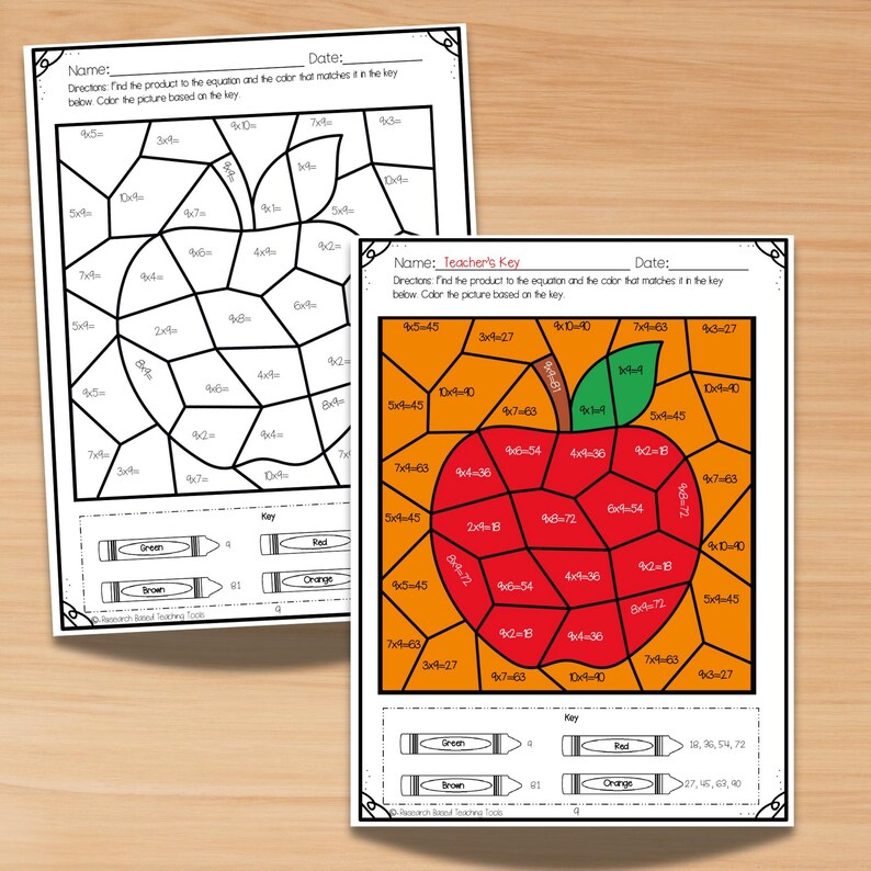 Autumn Multiplication Color-by-number: Seasonal Math Fun for 3rd-5th ...
