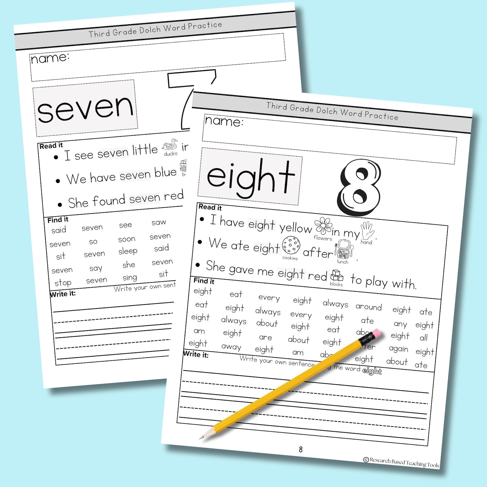 Grade 3 Dolch Sight Words: Fluency & Comprehension Worksheets for ...