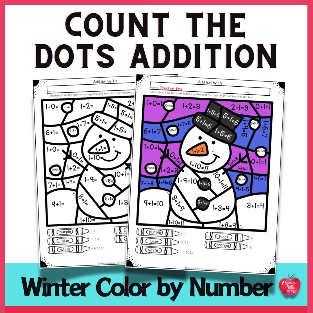 Winter Addition Color by Code Worksheets: 10 Fun Math Activities for ...