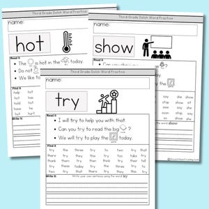 Prek-3rd Grade Dolch Sight Word Worksheets: Printable Bundle for ...