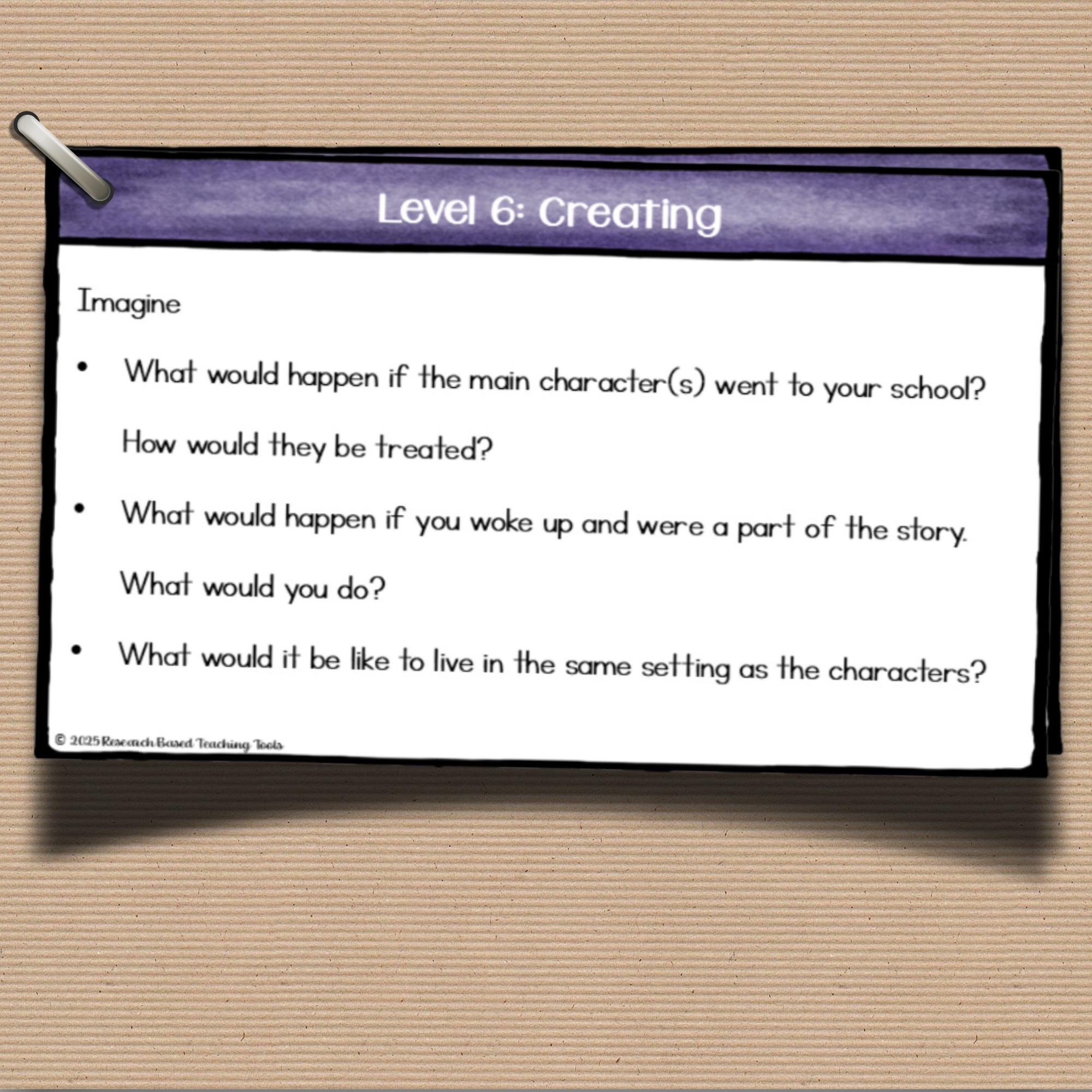 Bloom's Taxonomy Reading Comprehension Cards: Critical Thinking ...
