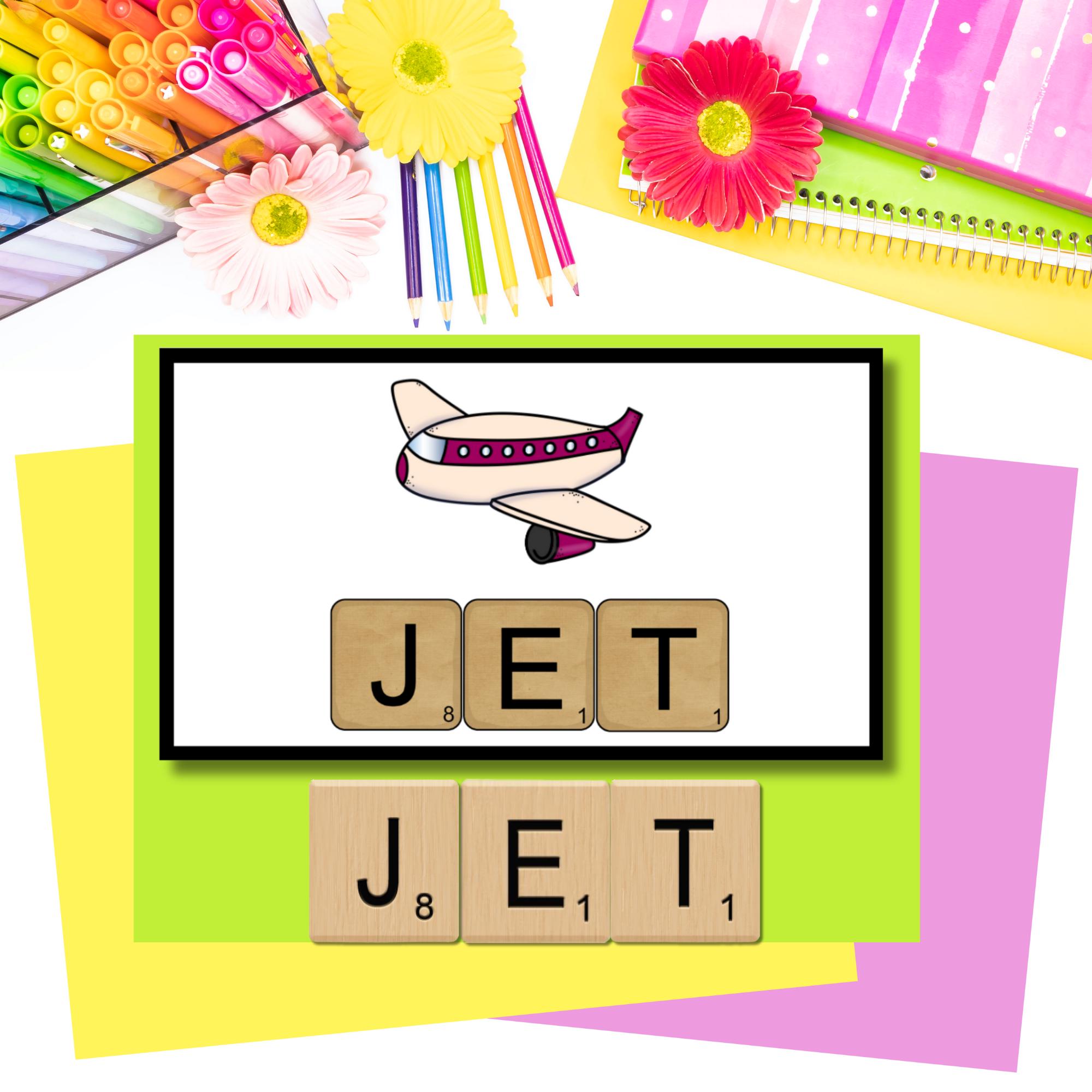 Short Vowel E CVC Word Tile Cards | Phonics Building Activities for ...