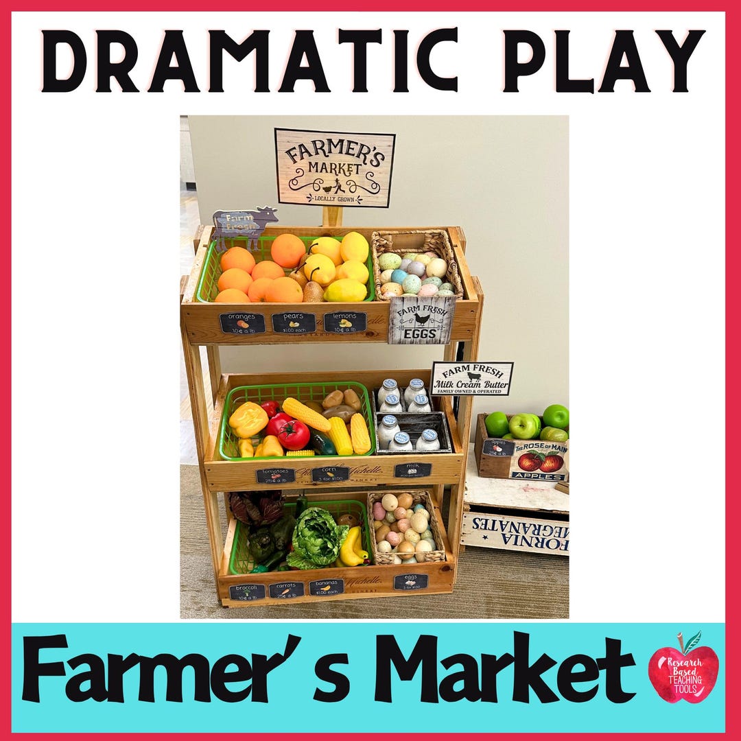 Educational Farmer's Market Pretend Play Set: Math & Literacy Center ...