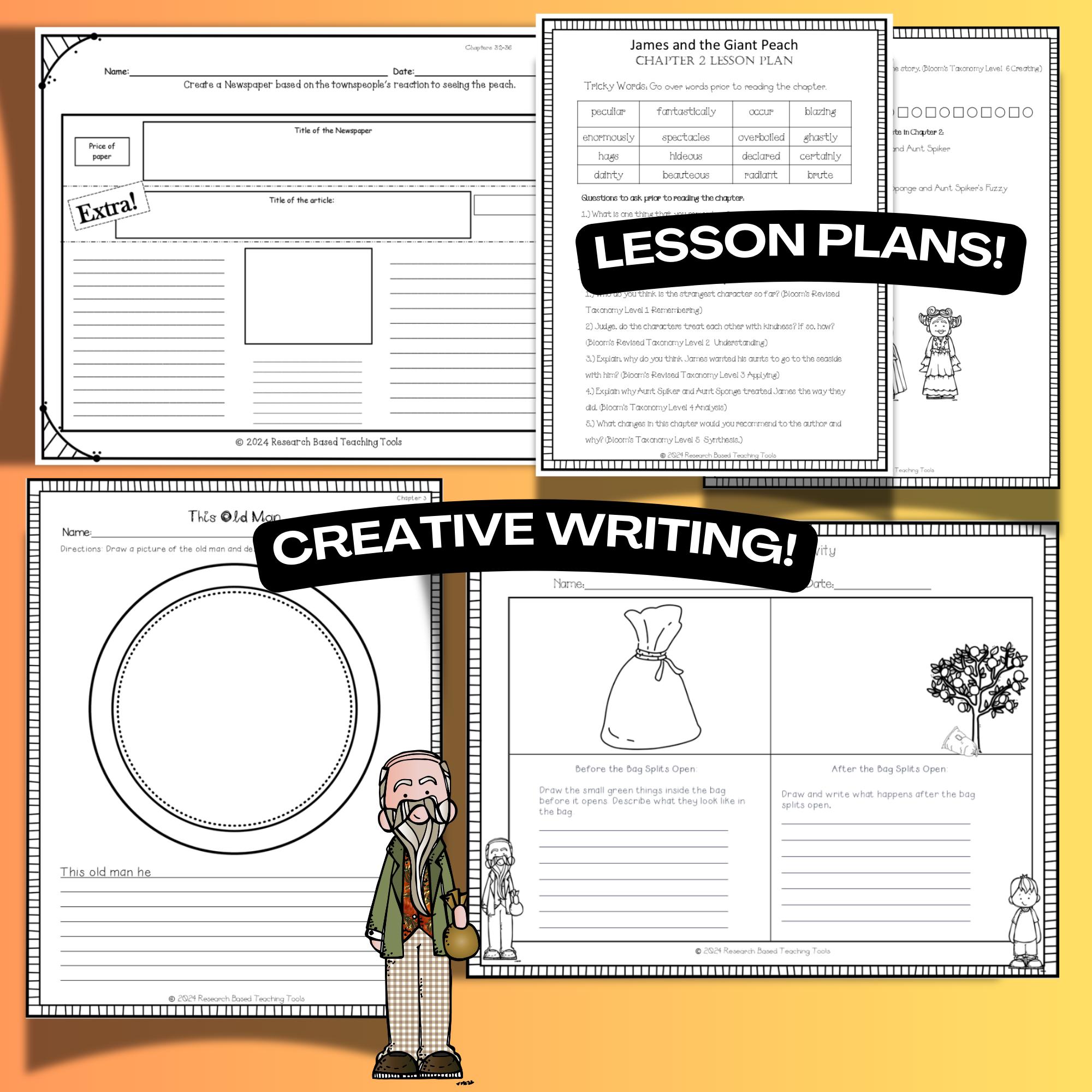 James and the Giant Peach Novel Study | STEM Activities, Lesson Plans ...