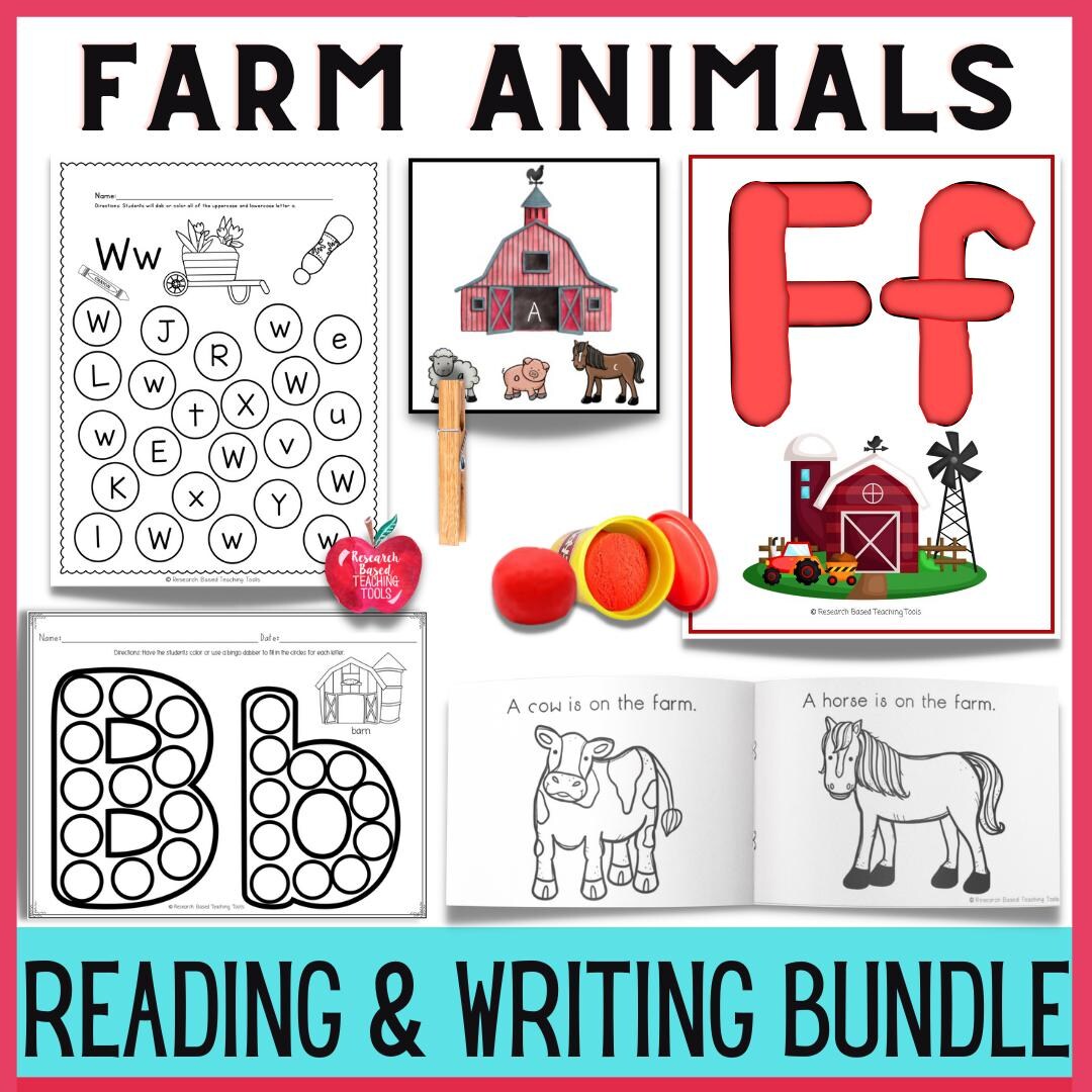 Farm Animal Alphabet & Sight Word Activities | Prek-k Literacy Bundle ...