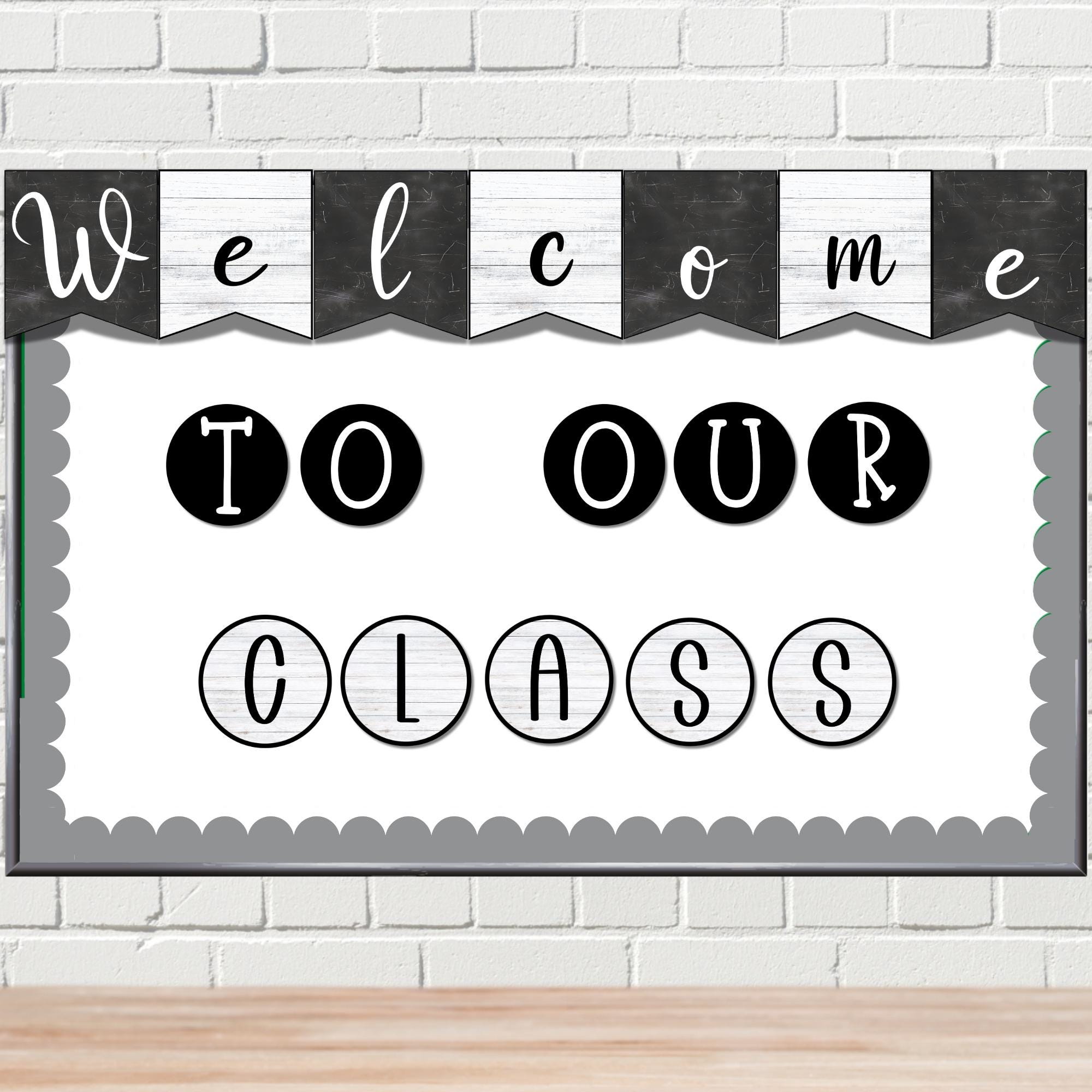 Modern Farmhouse Classroom Decor Set: Bulletin Board, Alphabet Posters ...