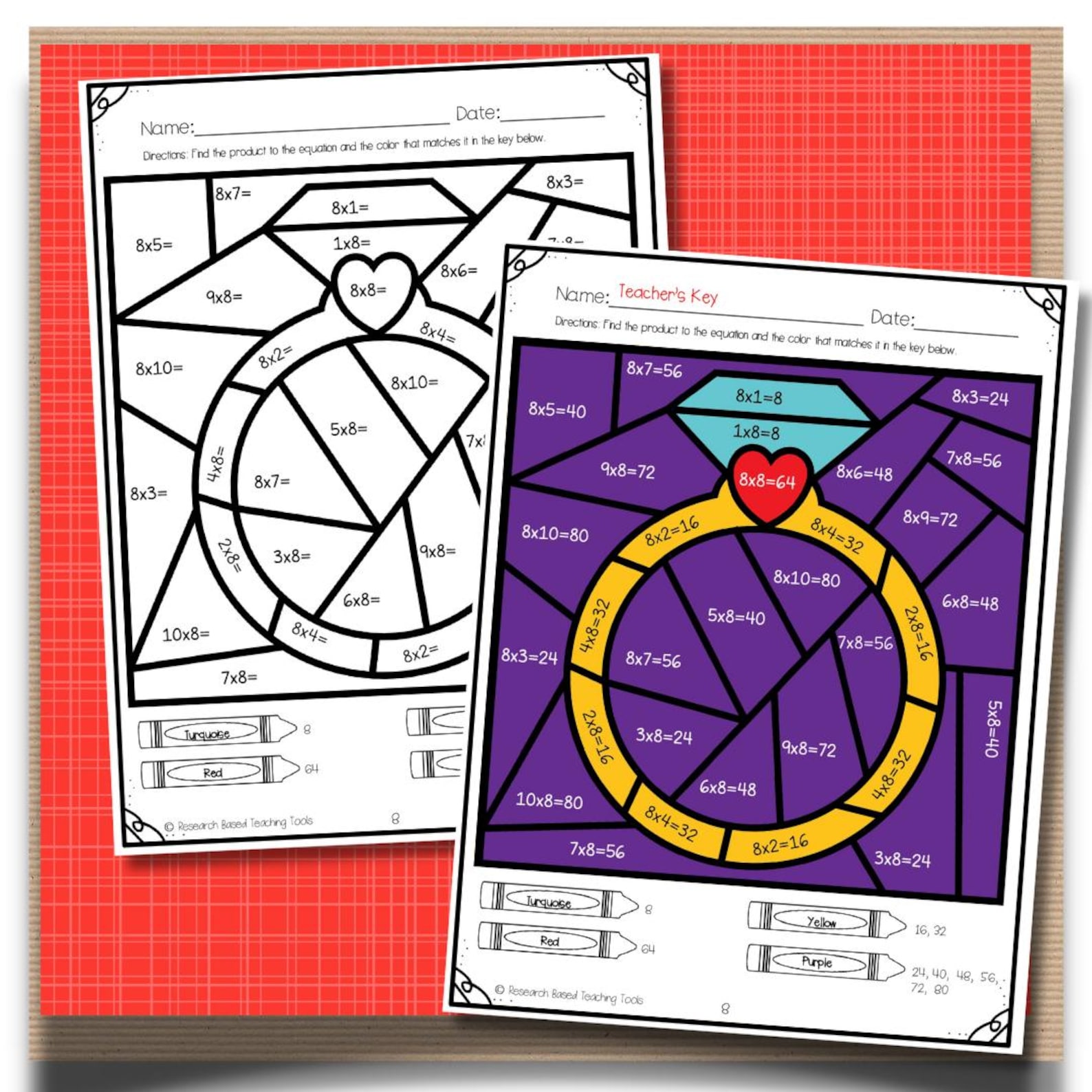 Valentine's Multiplication Coloring Sheets: Fun Math Practice for 3rd ...