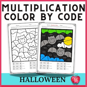 Halloween Math Fun: Multiplication Color-by-number Worksheets for Kids ...