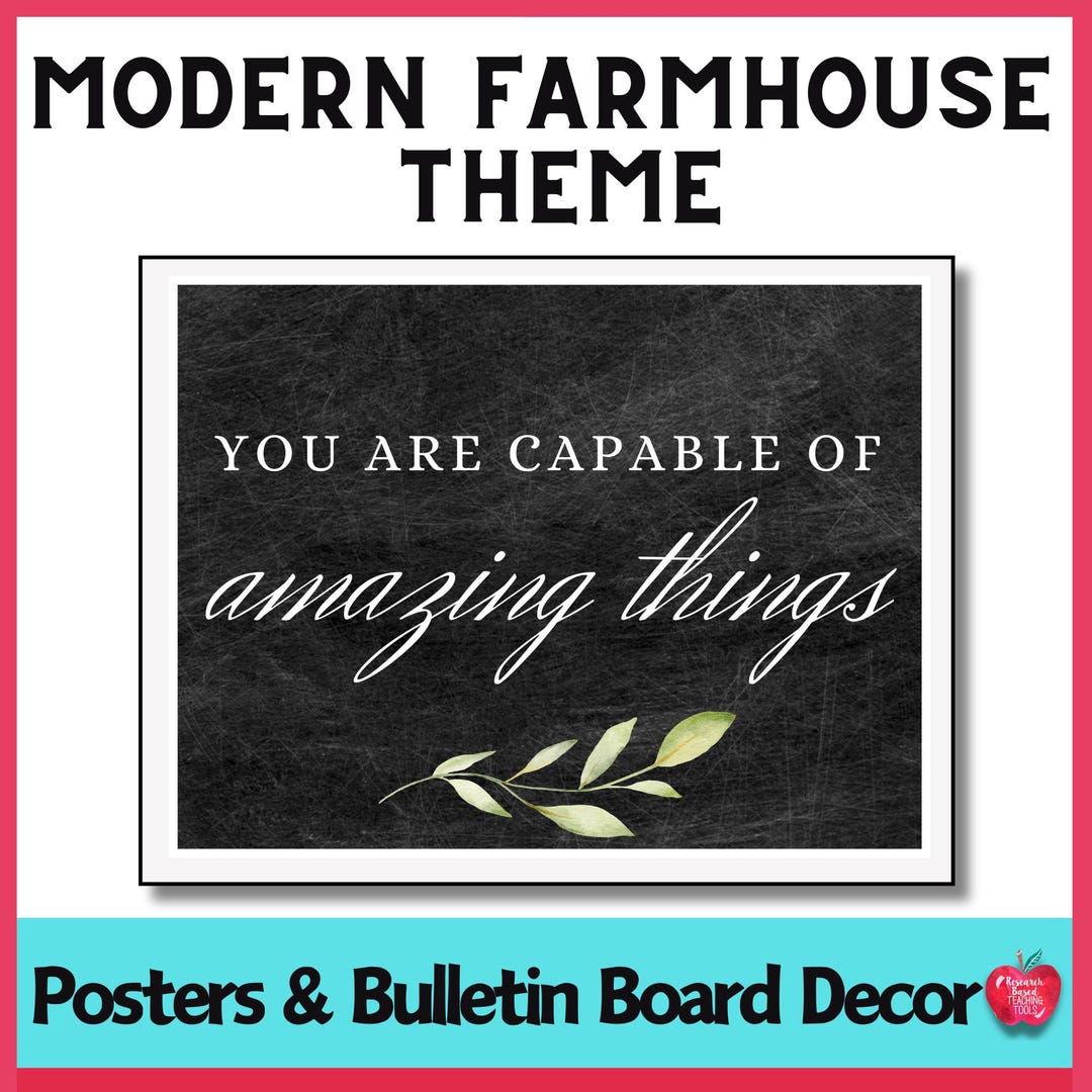 Rustic Farmhouse Classroom Decor Set: Printable Bulletin Board Letters ...