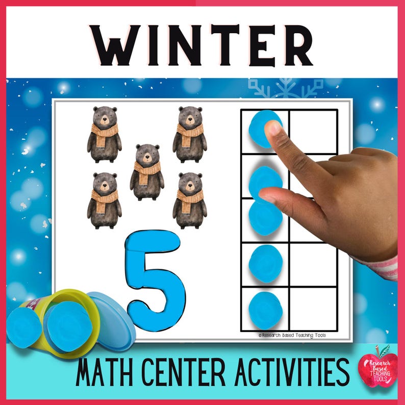 Winter Math Activities for Kindergarten & 1st Grade Hands-on Counting ...