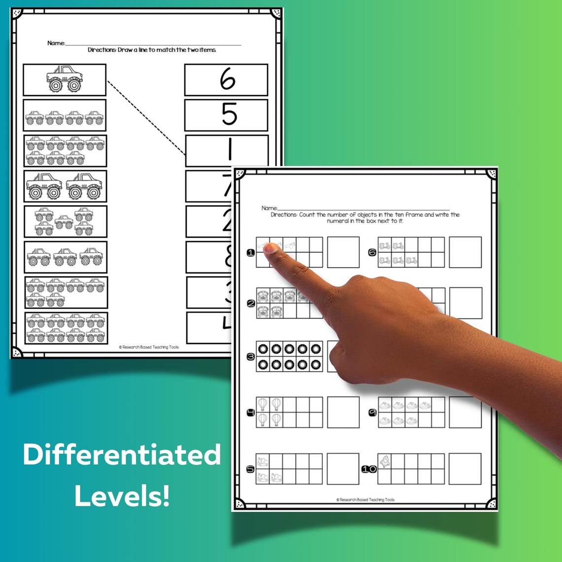 Transportation-themed Math & Number Tracing Worksheets for Pre-k to 1st ...