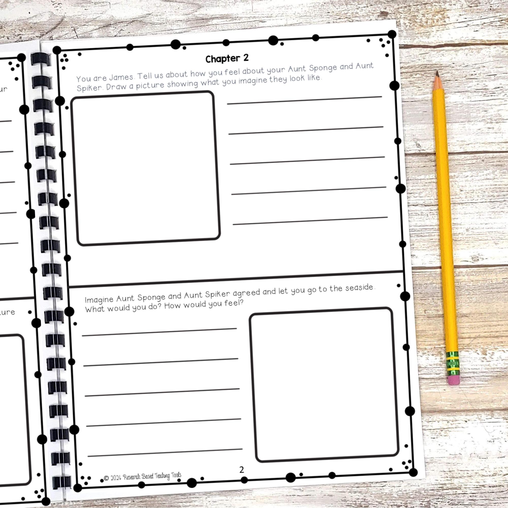 James Giant Peach Student Journal Creative Writing Prompts Book ...