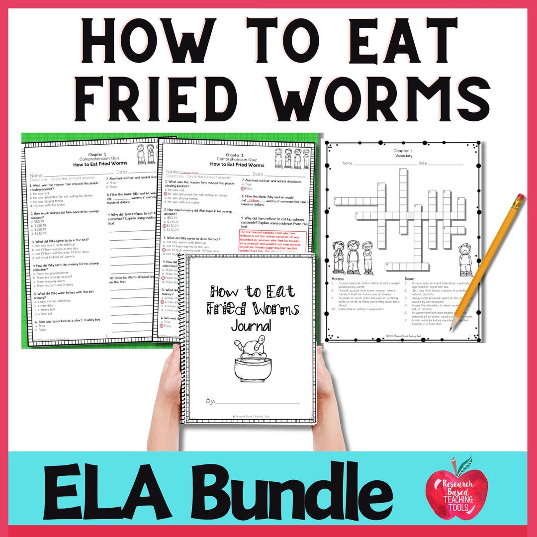 How to Eat Fried Worms Novel Study Bundle | Vocabulary, Quizzes ...