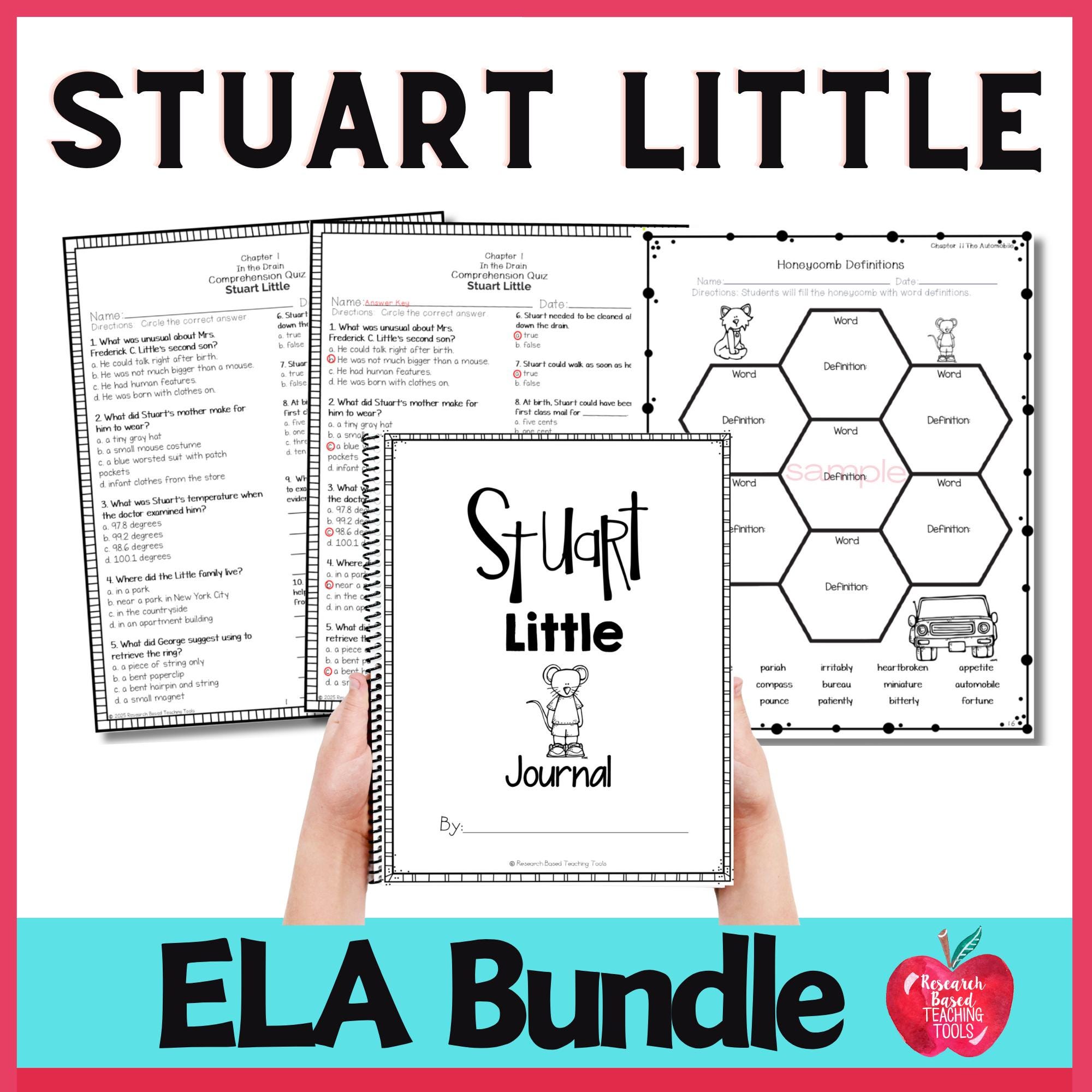 Stuart Little Novel Study Bundle | Quizzes, Journal, and Vocabulary ...