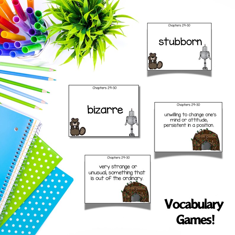 The Wild Robot Novel Study: Vocabulary Activities, Puzzles, Worksheets ...