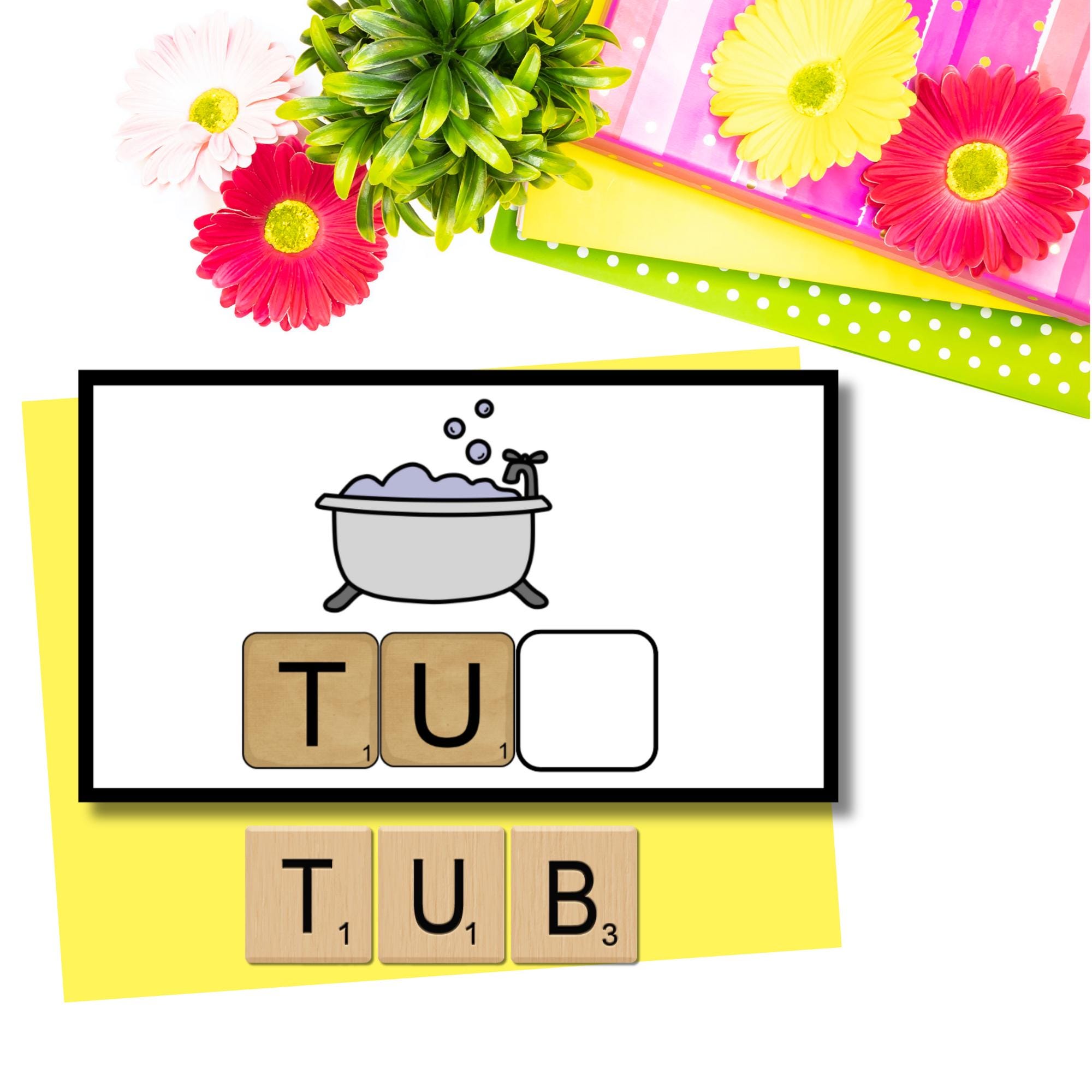 Short Vowel U CVC Word Building Cards | Letter Tile Phonics Activity ...