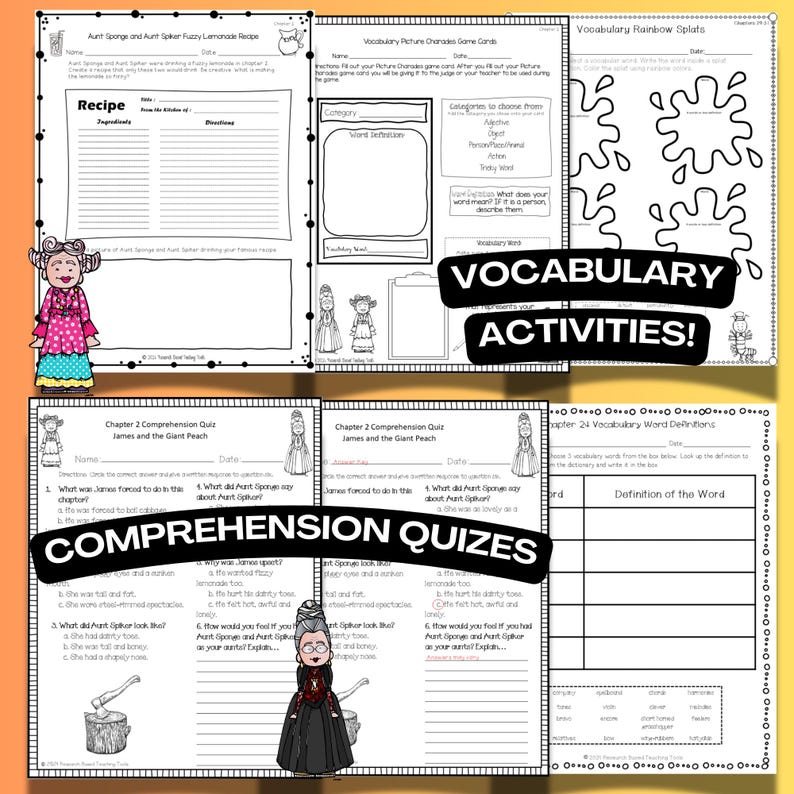 James and the Giant Peach Novel Study With STEM Activities | Complete ...