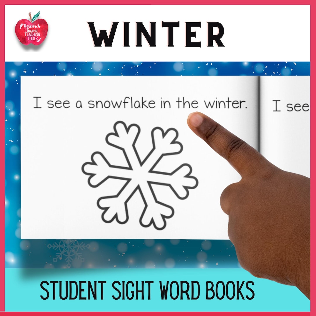 Winter-themed Sight Word Books: Kindergarten &amp; 1st Grade Early Reader ...