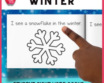 Winter-themed Sight Word Books: Kindergarten & 1st Grade Early Reader ...