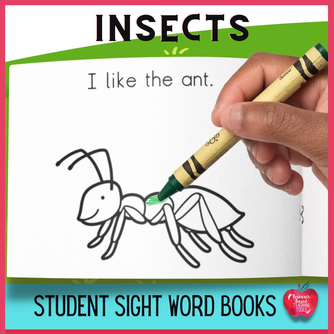 Insect-themed Sight Word Books: Early Literacy for Preschool ...
