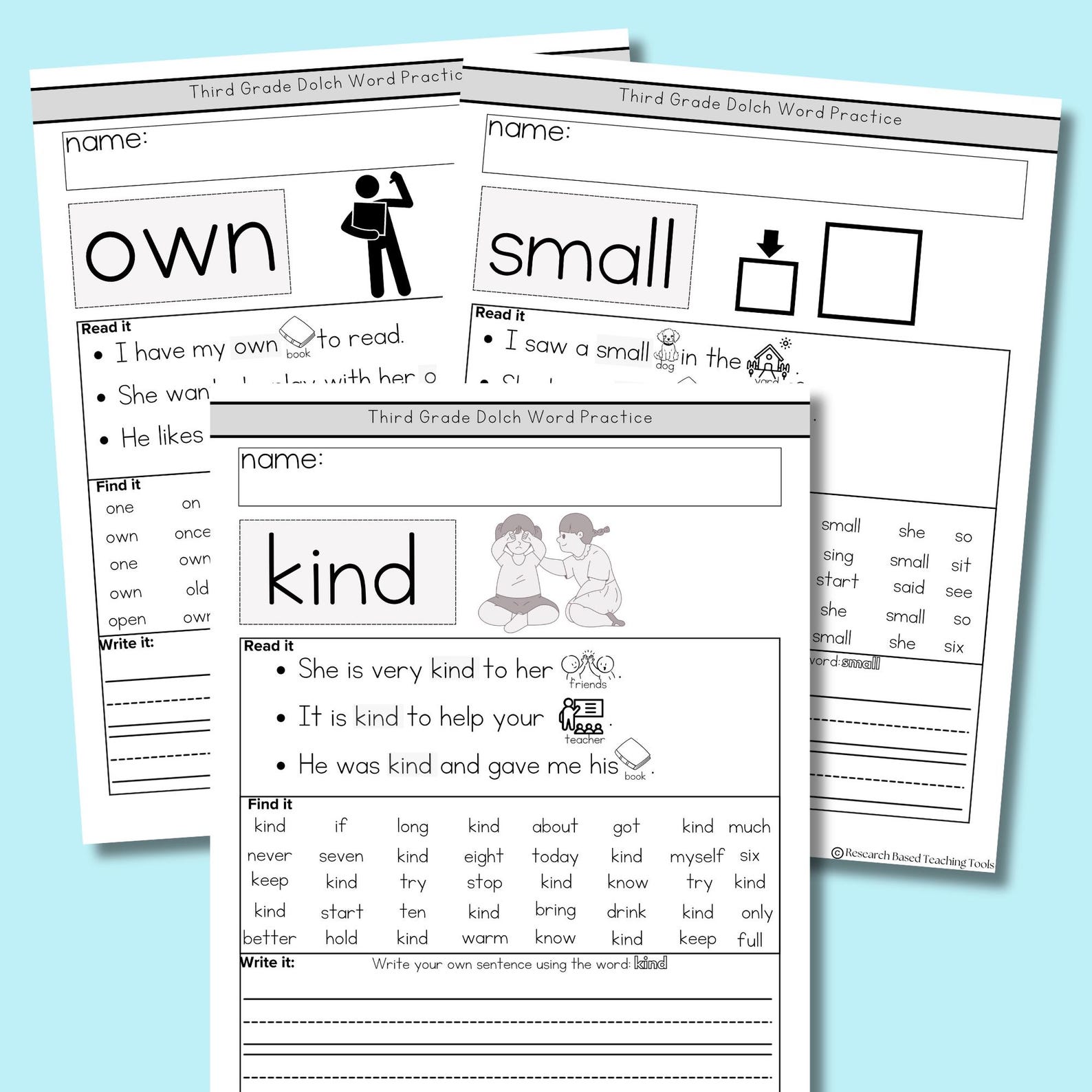 Grade 3 Dolch Sight Words: Fluency & Comprehension Worksheets for ...