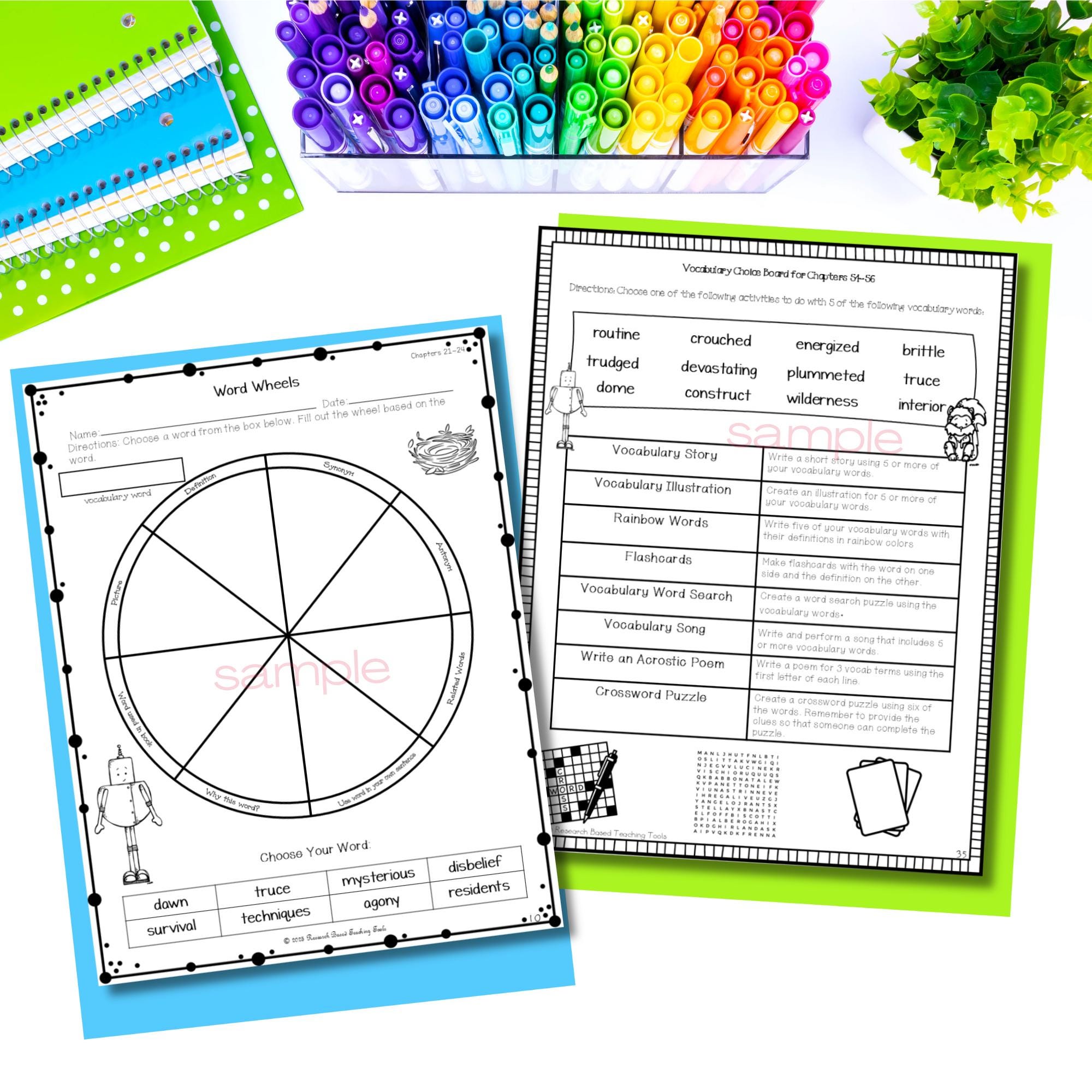 The Wild Robot Novel Study: Vocabulary Activities, Puzzles, Worksheets ...