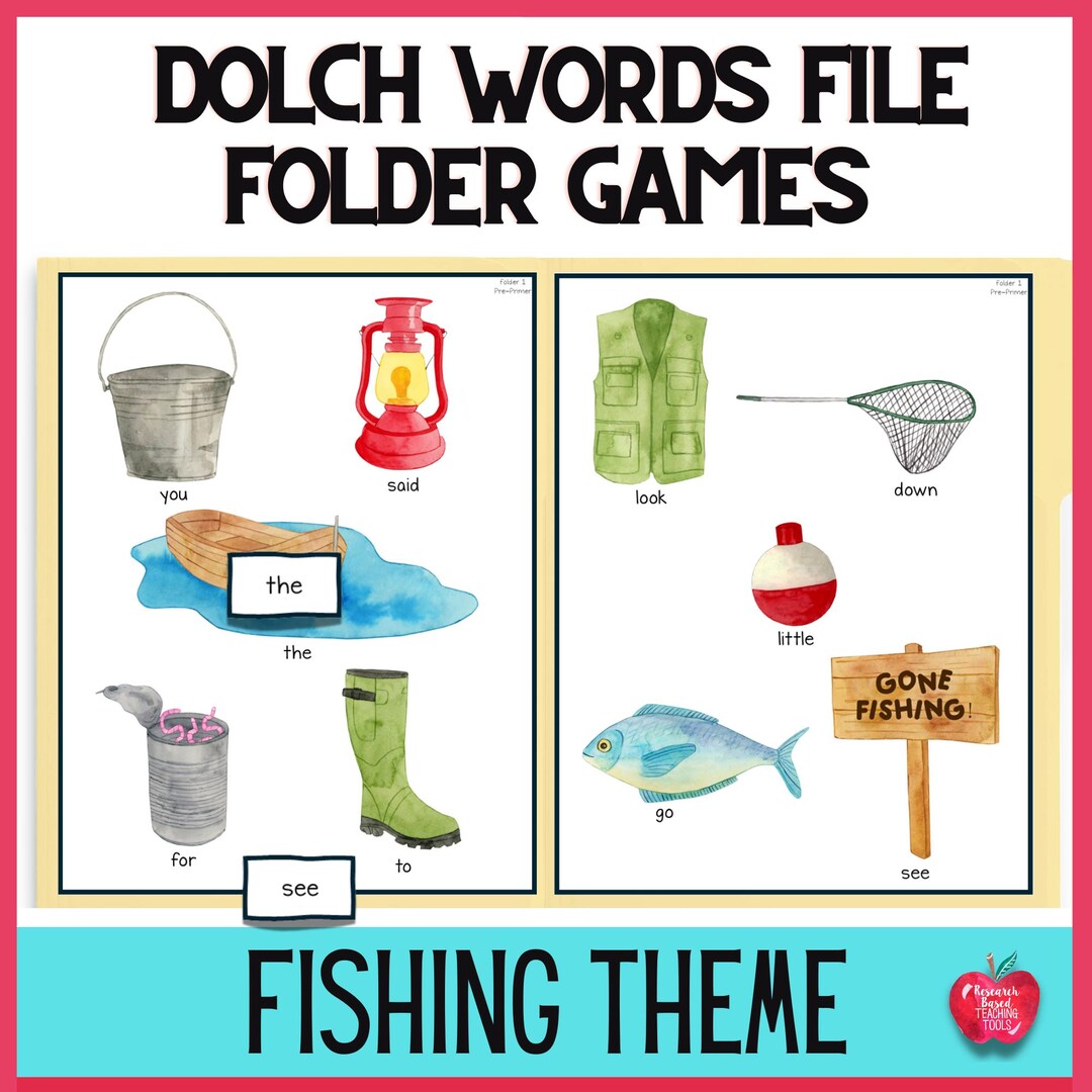 Fishing-themed Dolch Sight Word Games: Prek-3rd Grade Literacy ...
