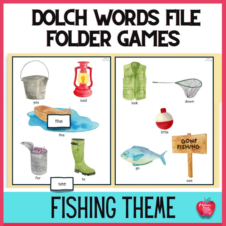 Fishing-themed Dolch Sight Word Games: Prek-3rd Grade Literacy ...
