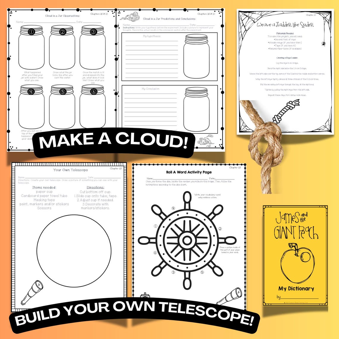 James and the Giant Peach Novel Study | STEM Activities, Lesson Plans ...
