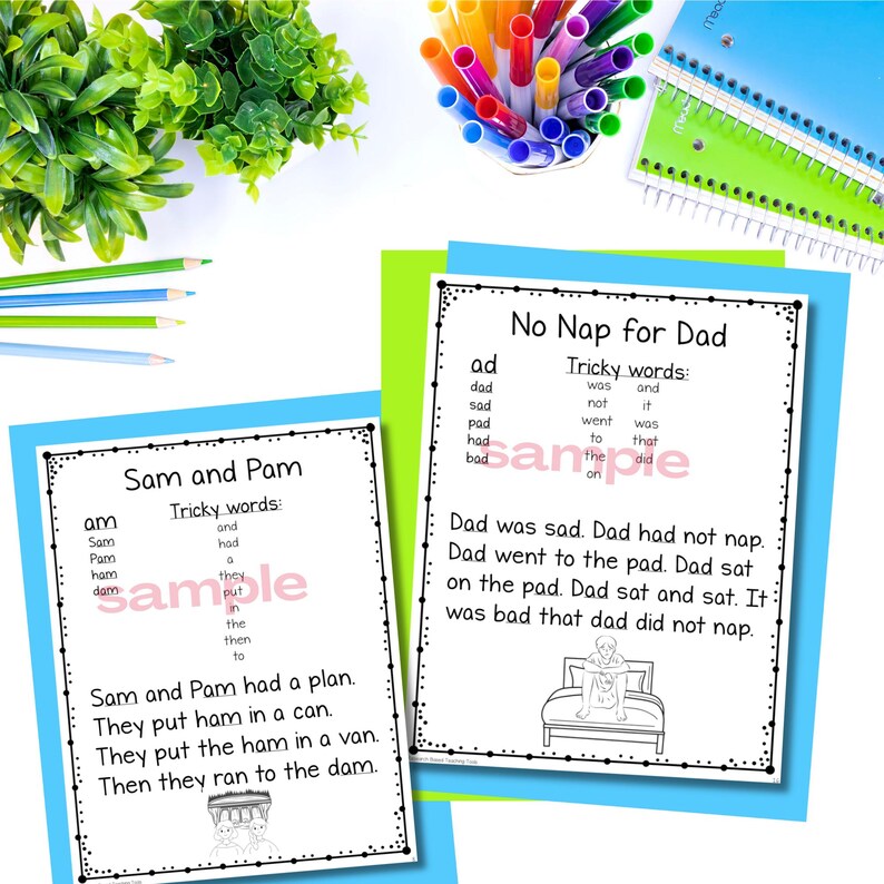 CVC Short Vowel Word Family Story Bundle: Printable Phonics Passages ...