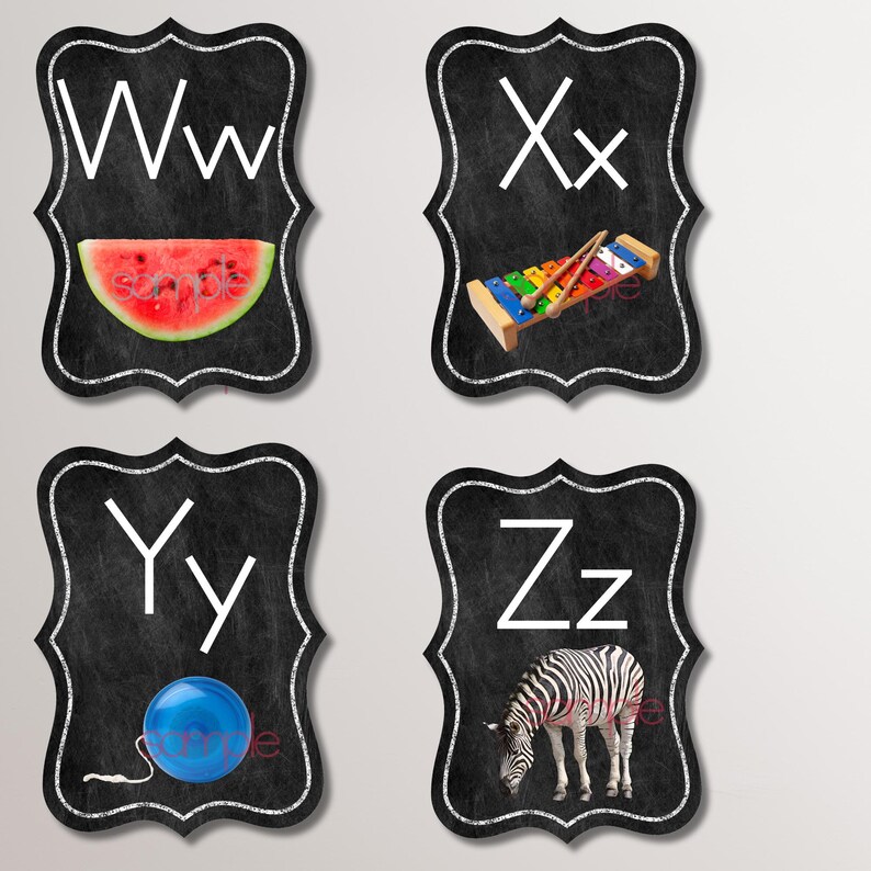 Chalkboard Alphabet Posters A-Z: Classroom Decor for Preschool ...