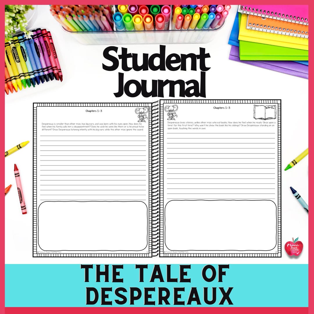 The Tale of Despereaux Interactive Journal: 40-page Character Analysis ...