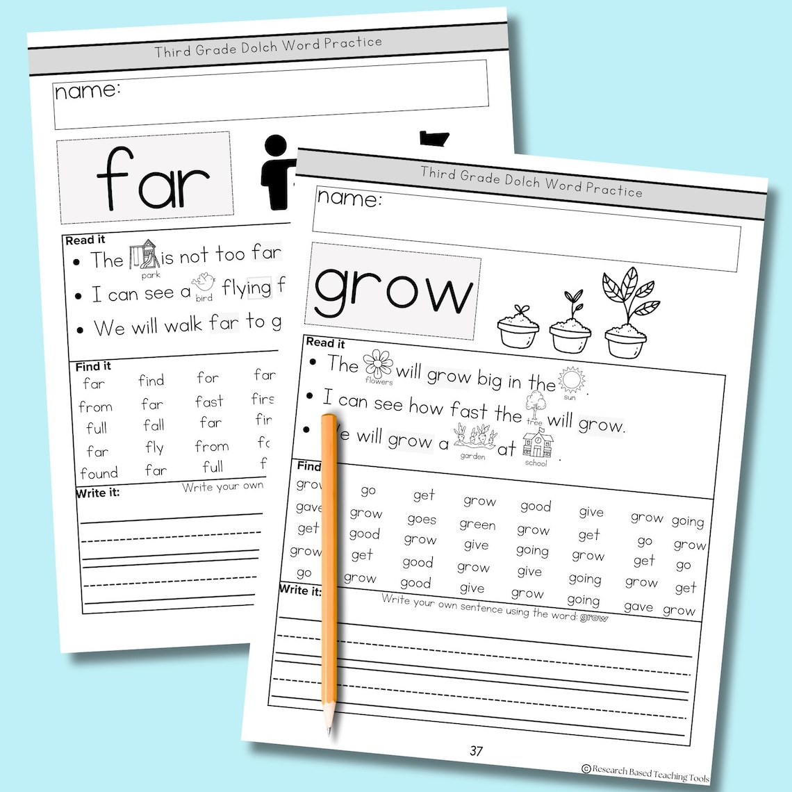 Grade 3 Dolch Sight Words: Fluency & Comprehension Worksheets for ...