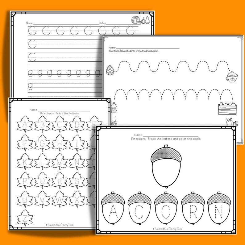 Fall Literacy and Writing Bundle, Sight Words, Fine Motor Skills ...