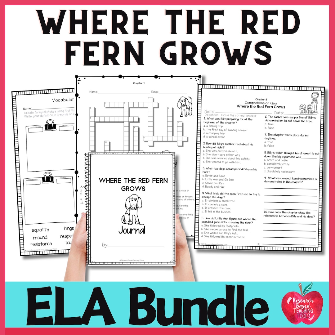 Where the Red Fern Grows ELA Bundle: Quizzes, Prompts, Vocabulary ...