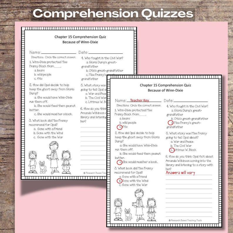 Because of Winn-dixie Novel Study Unit | 188 Pages of Engaging Lessons ...