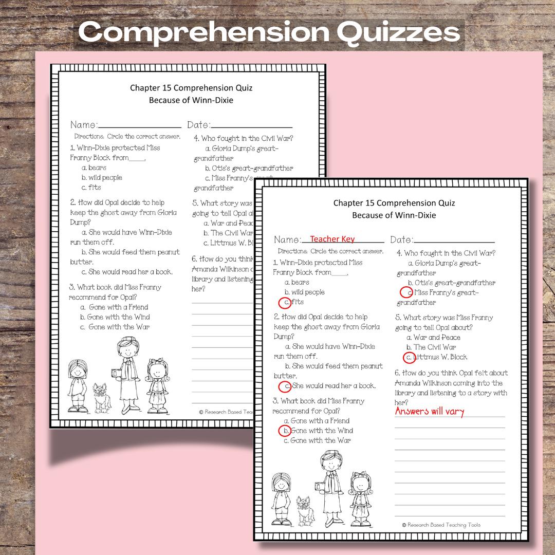 Because of Winn-dixie Novel Study Unit | 188 Pages of Engaging Lessons ...