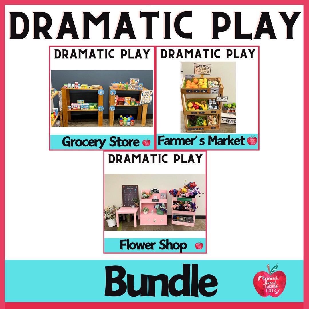 Dramatic Play Set: Flower Shop, Grocery Store & Farmer's Market Bundle ...