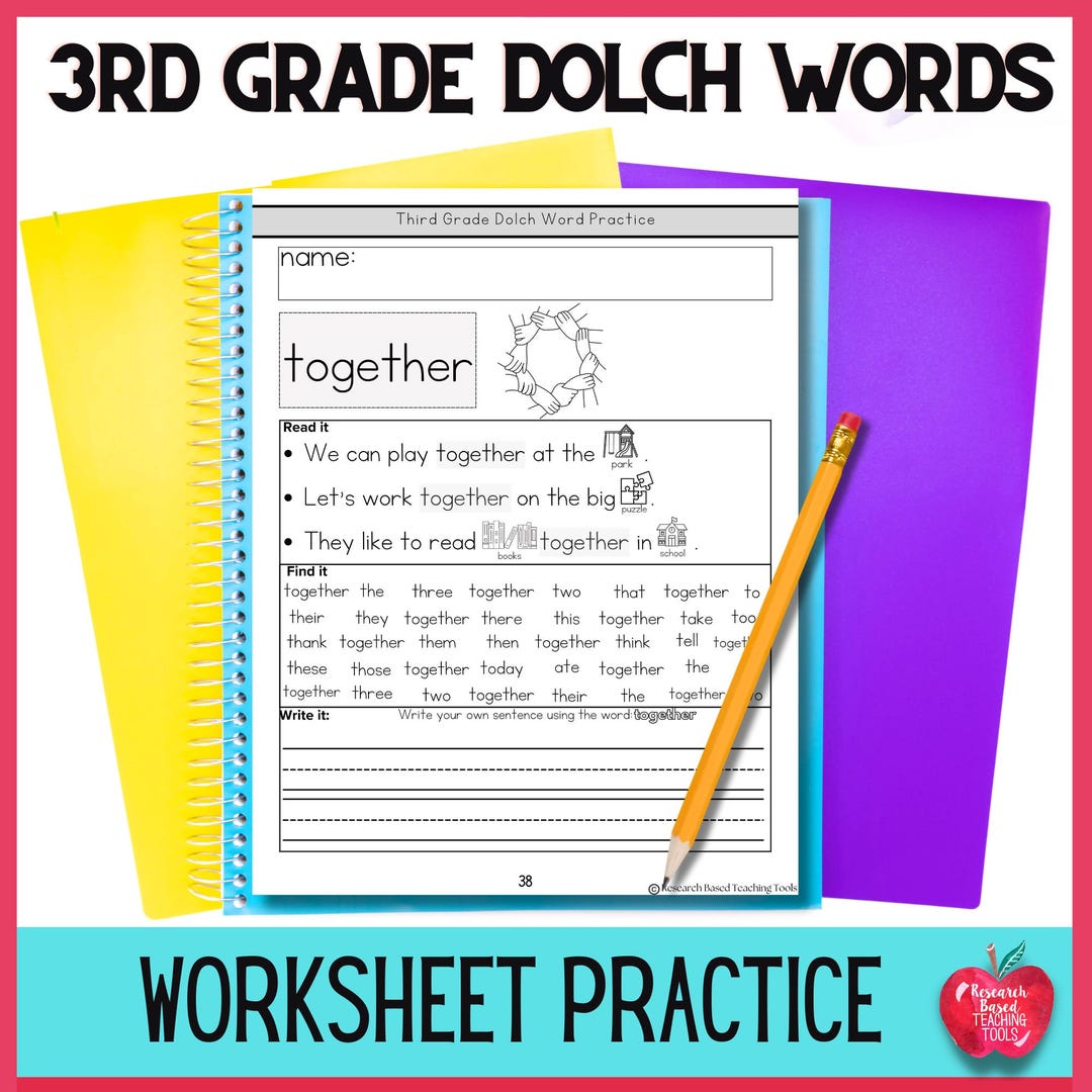 Grade 3 Dolch Sight Words: Fluency & Comprehension Worksheets for ...