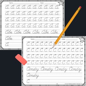 Cursive Writing Practice Worksheet Printable Workbook Script - Etsy