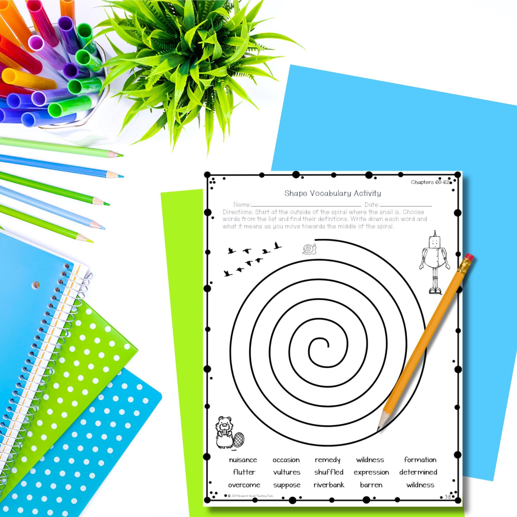 The Wild Robot Novel Study: Vocabulary Activities, Puzzles, Worksheets ...