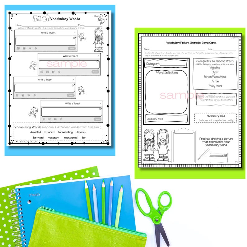 Number the Stars Vocabulary Activities: Engaging Chapter-based Word ...