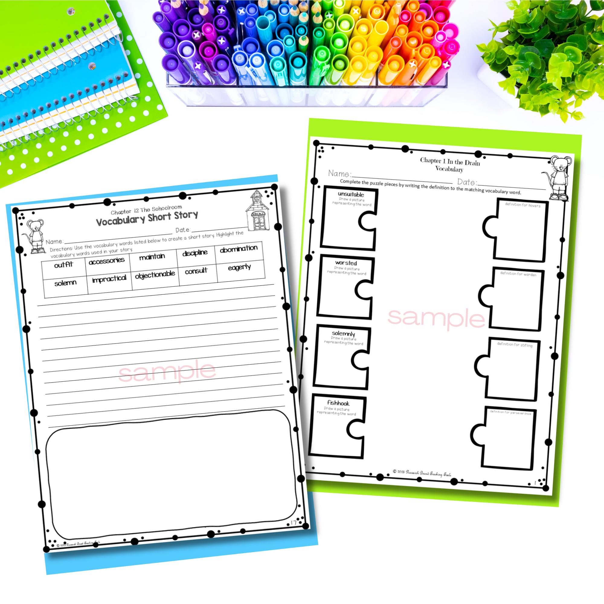 Stuart Little Vocabulary Activities | Engaging Novel Study Word Work - Etsy