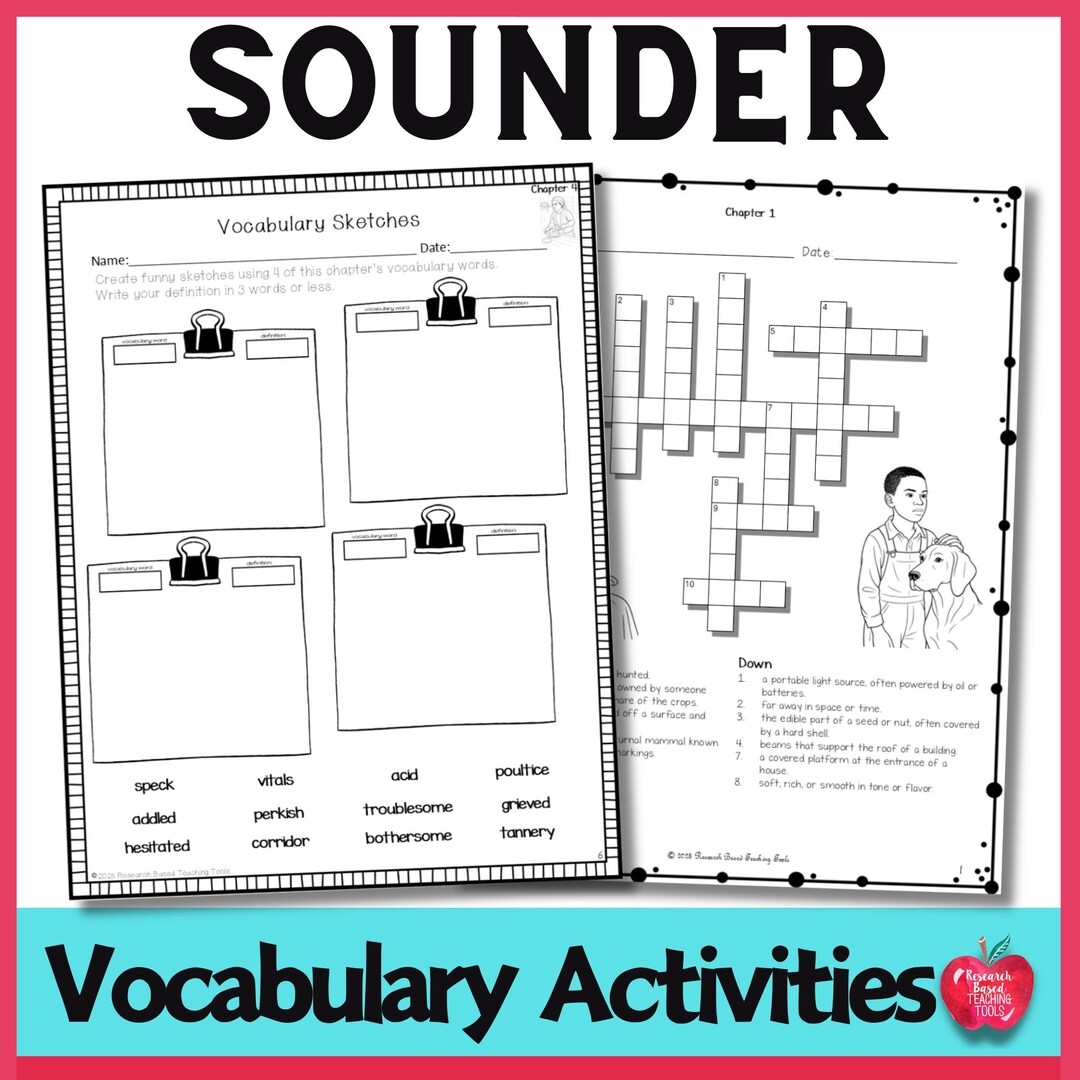 Sounder Vocabulary Activities: Printable Word Work Pack With Games ...