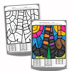 Halloween Math Fun: Multiplication Color-by-number Worksheets for Kids ...