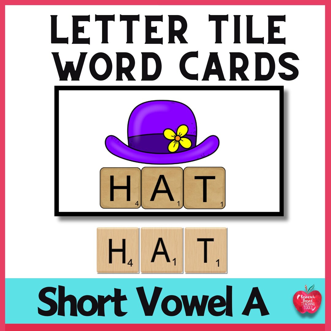 Short Vowel A CVC Word Tiles Phonics Building Printable for Kids ...